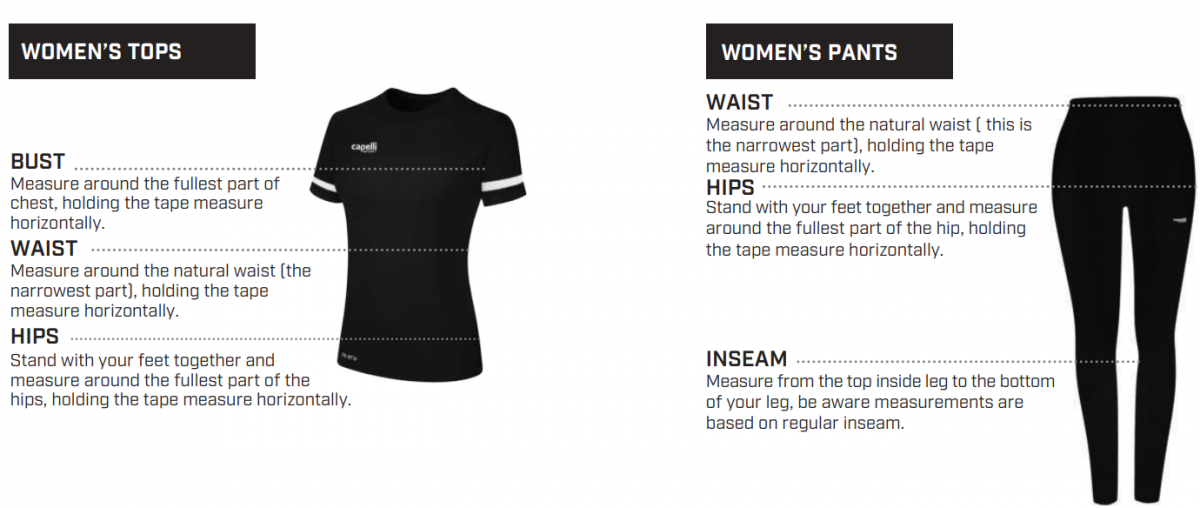 SIZE CHARTS - CAPELLI SPORT Europe